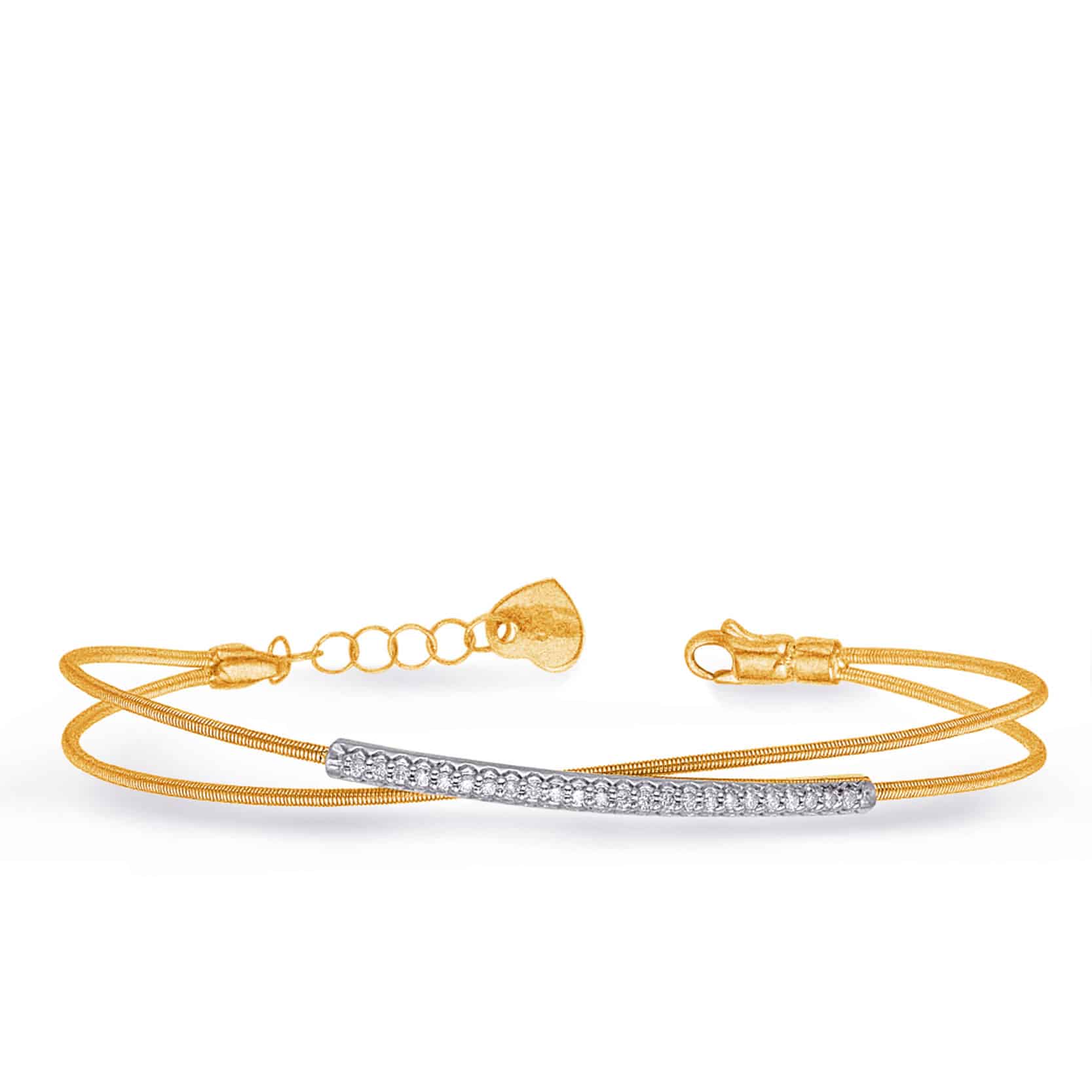 S. Kashi White & Yellow Gold Bangle Italian Made (B4431YW) - Michael ...