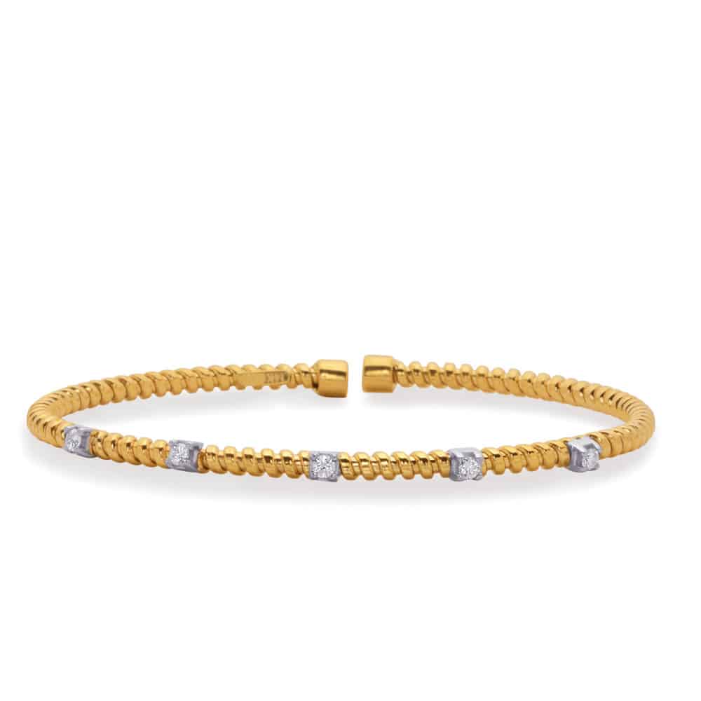 S. Kashi White Gold Bangle Italian Made (B4451YW) - Michael Herr ...
