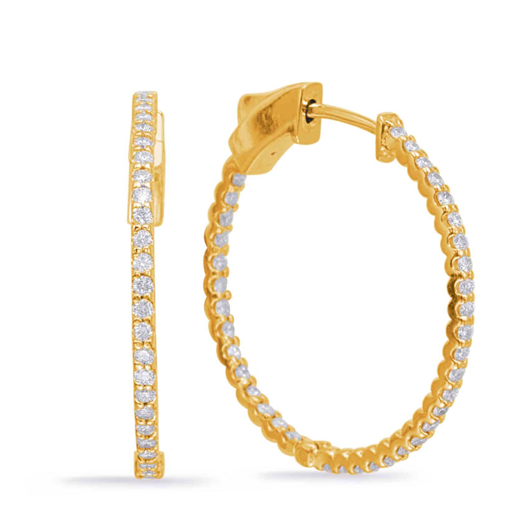 S. Kashi 1 Inch Secure Hinge Hoop EarrIng (E7986YG) - Michael Herr ...