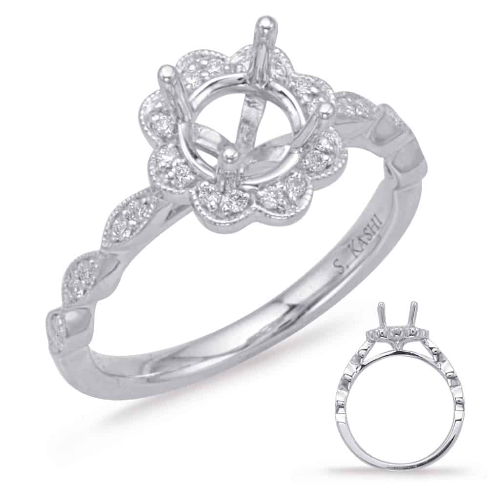 S. Kashi White Gold Halo Engagement Ring (EN8038-33WG) - Michael Herr ...