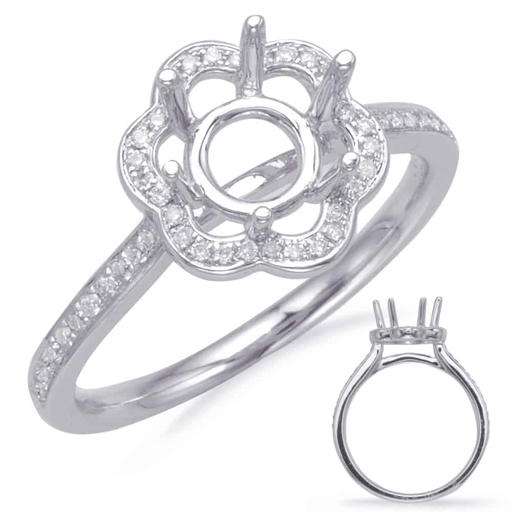 S. Kashi White Gold Halo Engagement Ring (EN8112-125WG) - Michael Herr ...