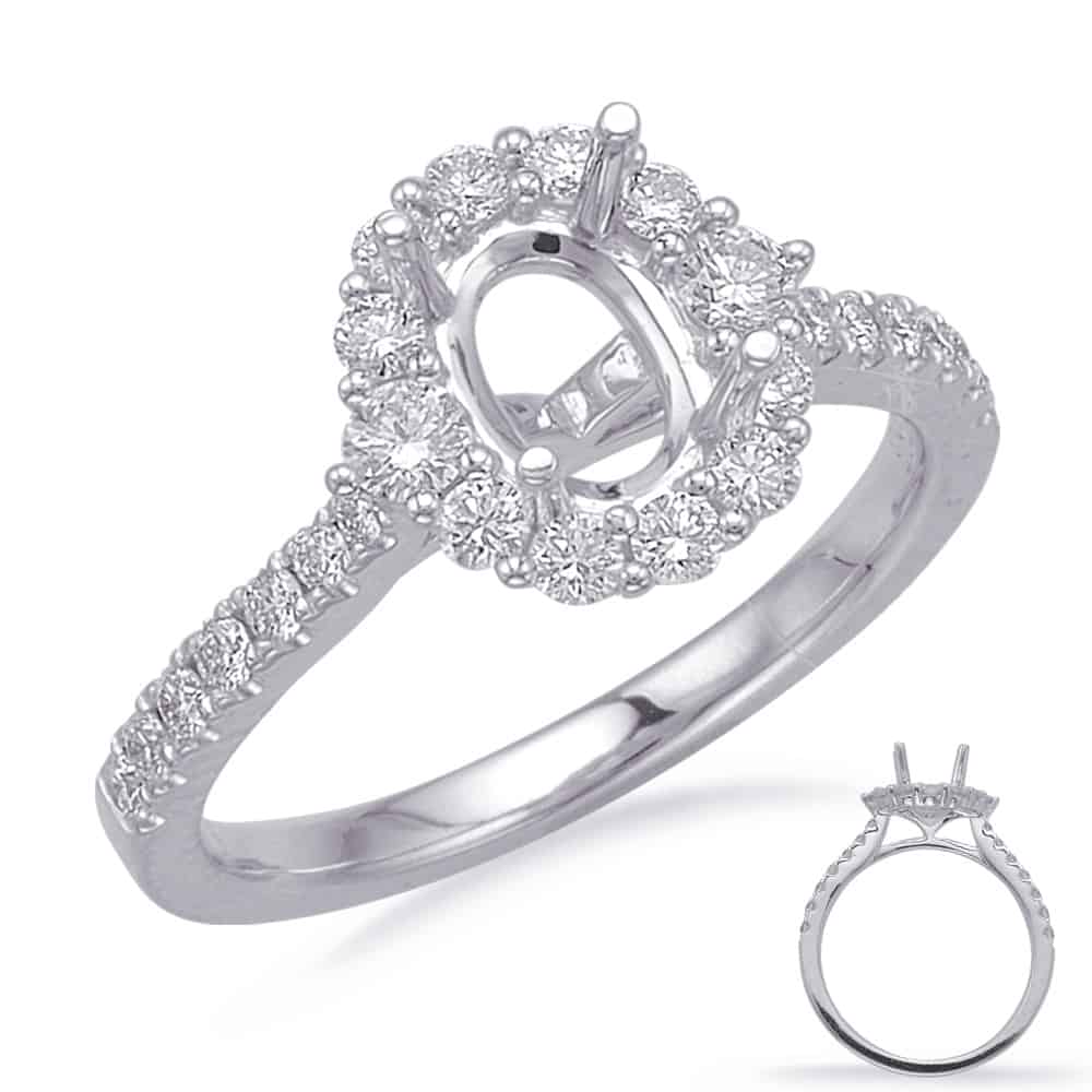 S. Kashi White Gold Halo Engagement Ring (EN8217-8X6MWG) - Michael Herr ...