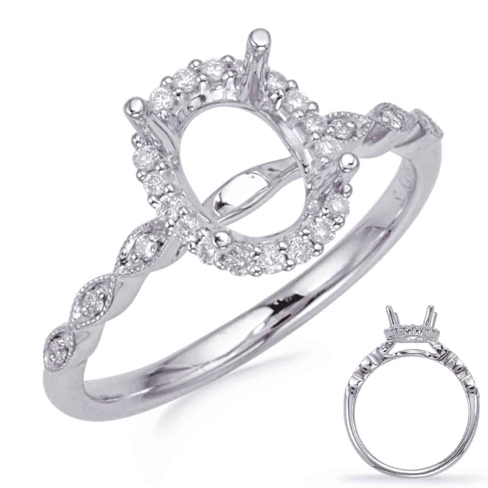 S. Kashi White Gold Halo Engagement Ring (EN8234-6X4MWG) - Michael Herr ...